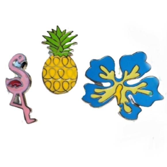oriental trading | Jewelry | Set Of 3 Tropical Tack Pins New | Poshmark
